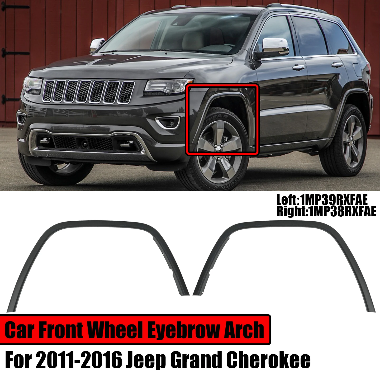 For-Jeep-Grand-Cherokee-2011-2016-Car-Front-Wheel-Arch-Molding-Eyebrow ...