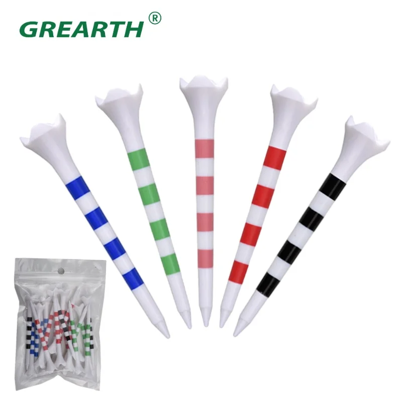 20 Pcs Golf Tees Stand Printing Scale Unbreakable Reduces Friction Golf Tees Plastic Side Spin 5 ...