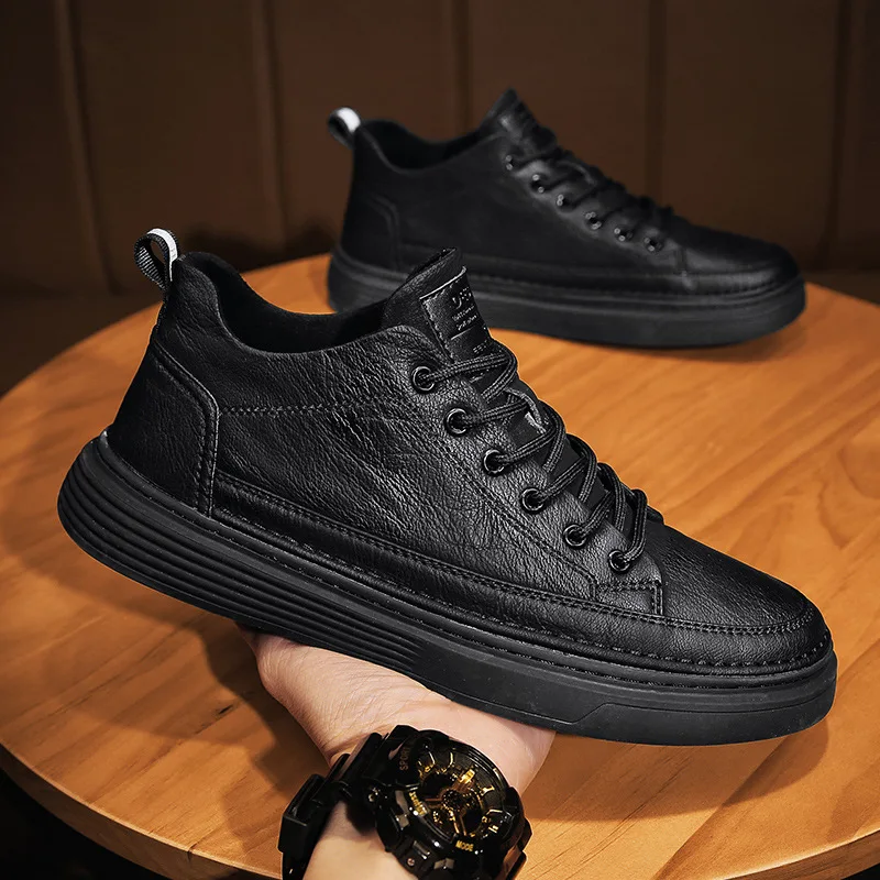 Leather Men Casual Shoes Spring Fashion Shoes for Men Comfort Walking ...