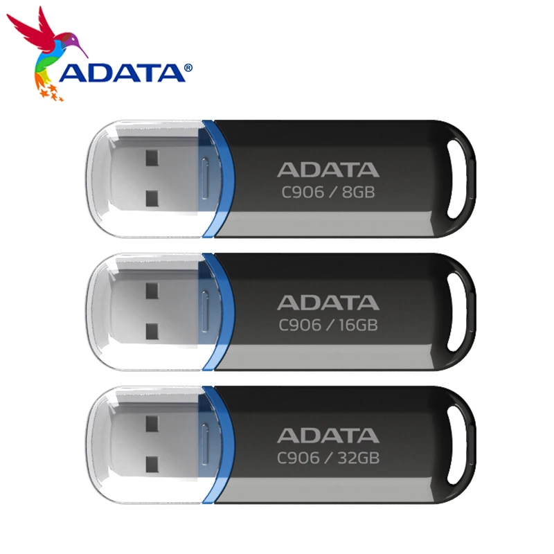 ADATA-USB-C906-Black-8GB-16GB-32GB-64GB-Pen-Drive-High-Speed-USB-2-0 ...