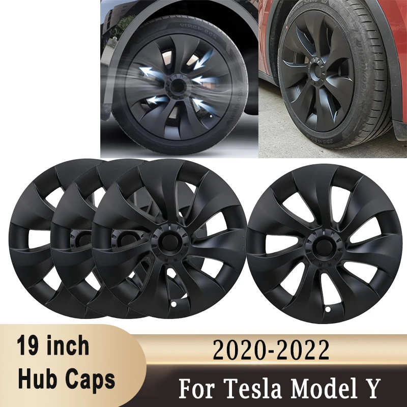 For Tesla Model Y 2020-2022 19 Inch Wheel Hub Caps Cover Car Exterior ...