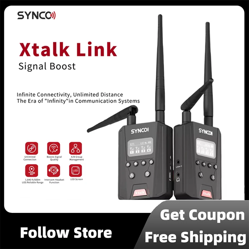 SYNCO-Xtalk-Link-for-Xtalk-Wireless-Intercom-System-Headset-Signal ...