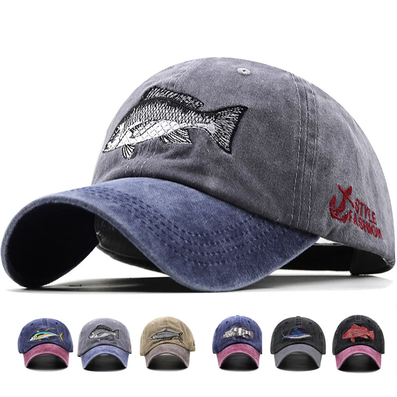 Mens Baseball Caps Fish Brand | Baseball Cap Bone Fish | Fisher ...