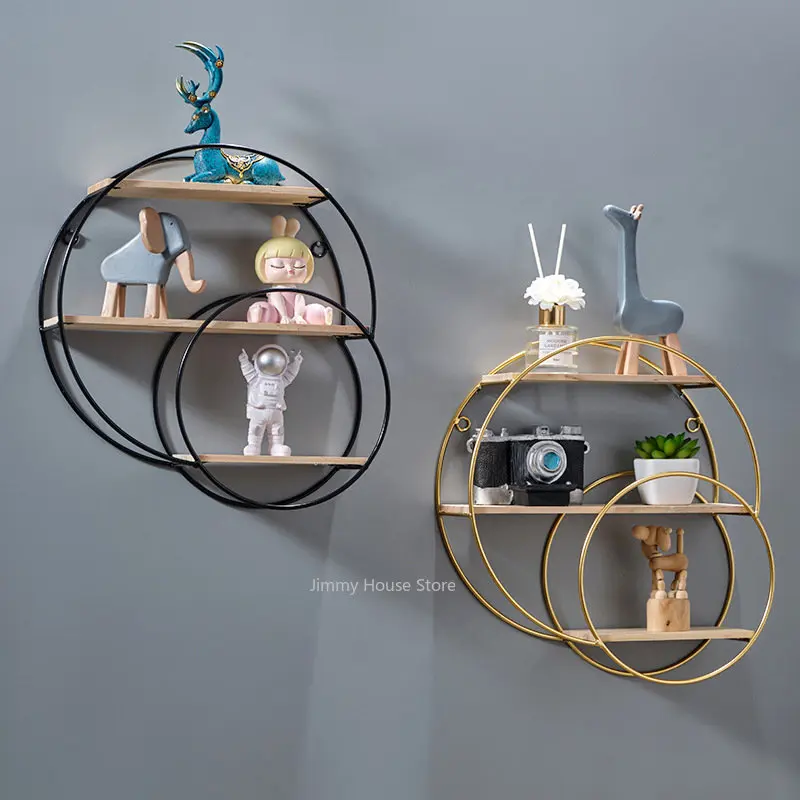 Nordic-Style-Wrought-Iron-Wall-Shelf-Decoration-Metal-Wall-Storage-Rack ...