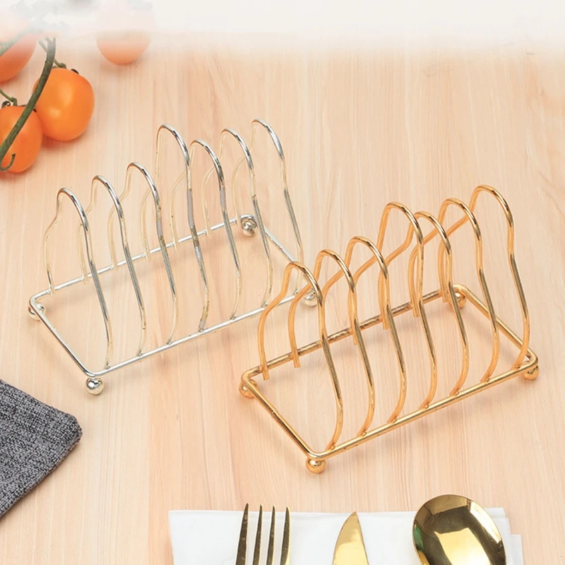 6 Slice Stainless Steel Kitchen Dish Plate Holder Toast Rack, Kitchen ...