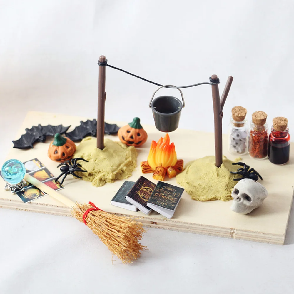 22PCS-Mini-Halloween-Scale-Model-Set-Ornaments-Miniature-Simulation ...