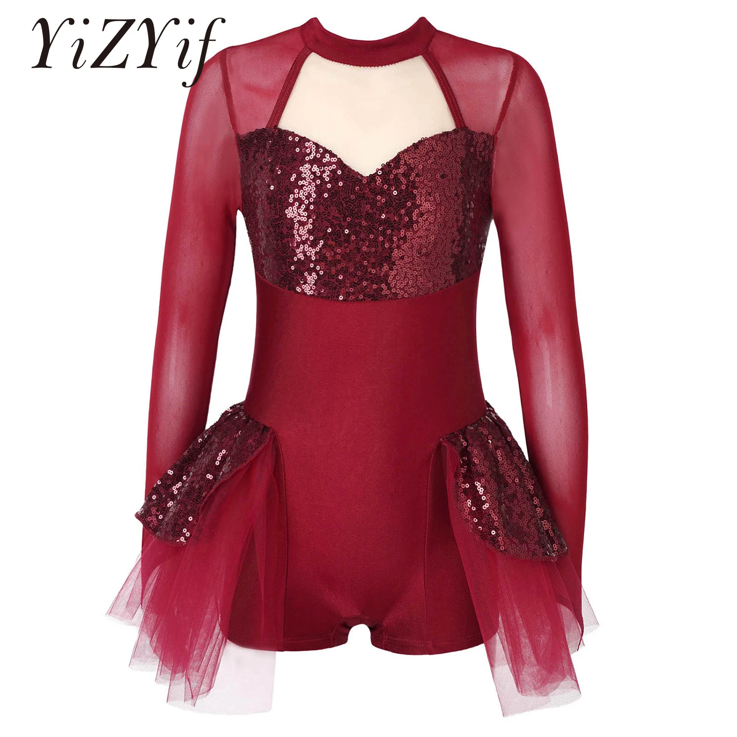 Girls Sequins Ballet Dance Shorty Unitards Gymnastics Leotards Jumpsuit ...