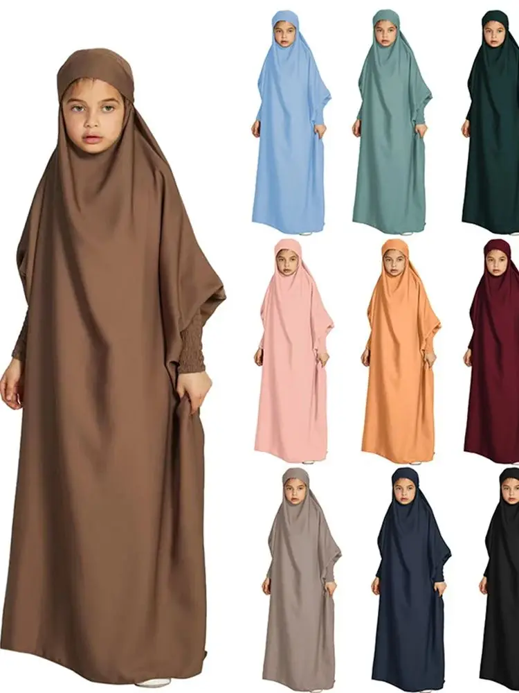 Ramadan-Niqab-Khimar-Prayer-Clothes-For-Women-Kids-Muslim-Abaya-Dubai ...