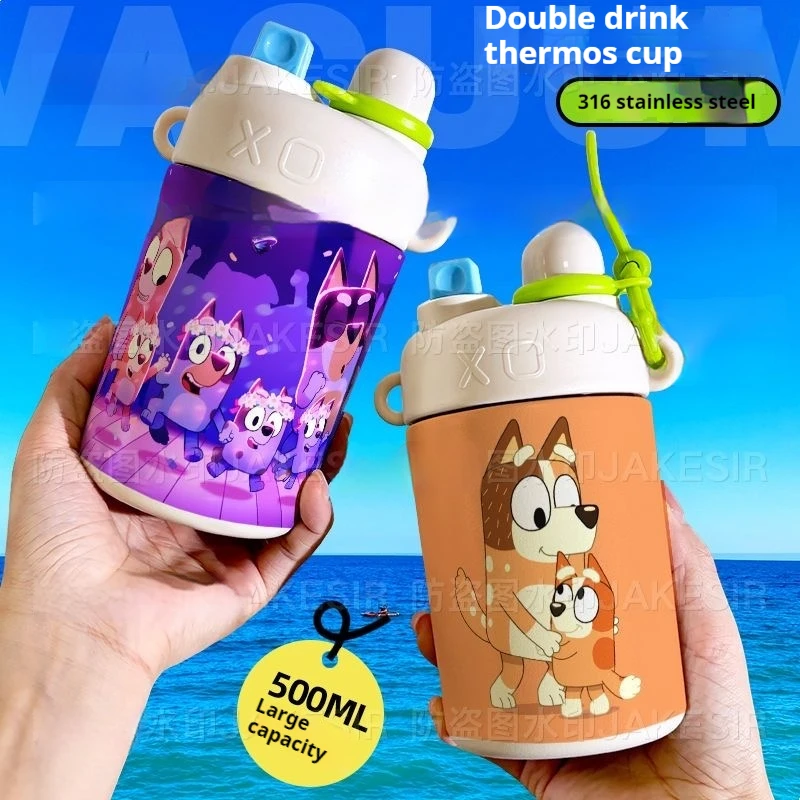 Bluey-Taza-Termo-de-doble-bebida-para-la-familia-vaso-de-paja-de-gran ...
