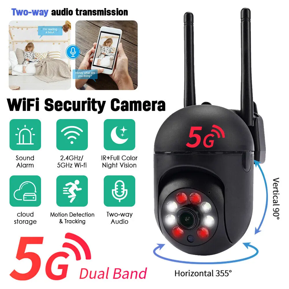 5G-1080P-IP-Camera-Wireless-WIFI-CCTV-PTZ-Smart-Home-Security-IR-Cam ...