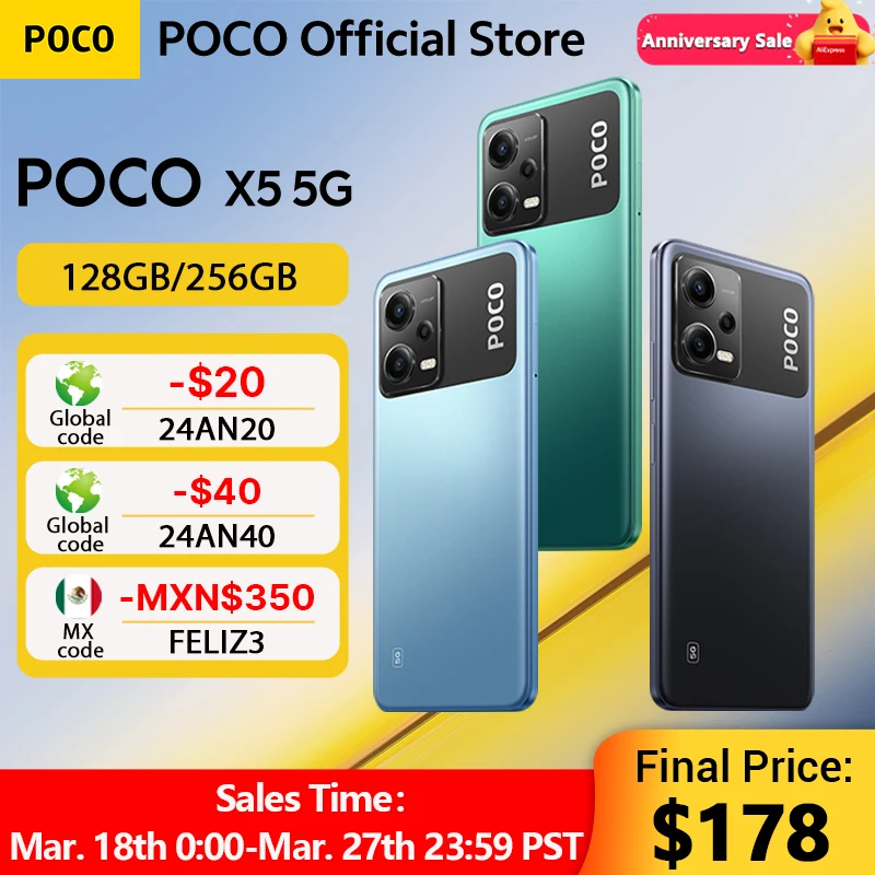 [World Premiere] POCO X5 5G 128GB/256GB 6.67"120Hz AMOLED DotDisplay ...