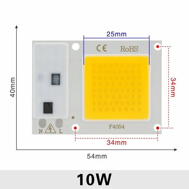 10pcs 110V 220V LED Chip 10W 20W 30W 50W COB Chip No Need Driver LED ...