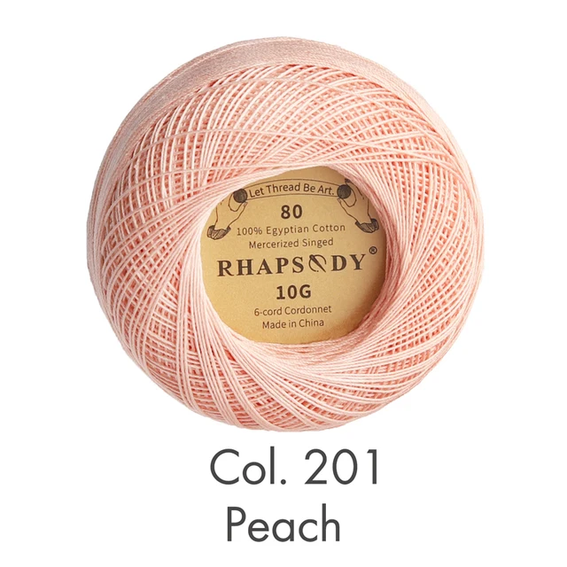 Rhapsody Premium Size 80 Cotton Crochet Thread 100% Egyptian Mercerized ...