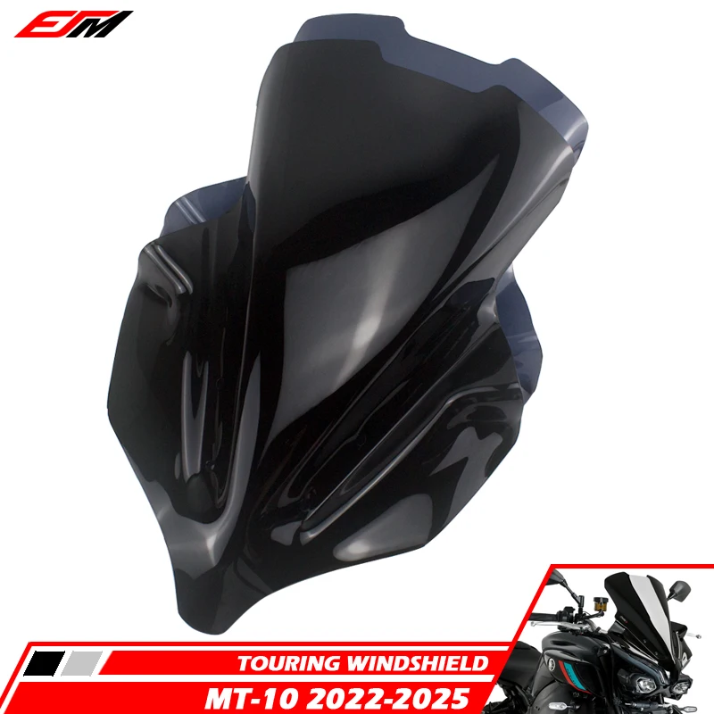 Motorcycle Touring Windshield Visor Black Windscreen Fits For MT-10 ...