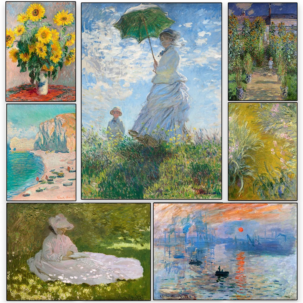 Monet-Exhibition-Artwork-Canvas-Paintings-Famous-Artist-Wall-Art ...