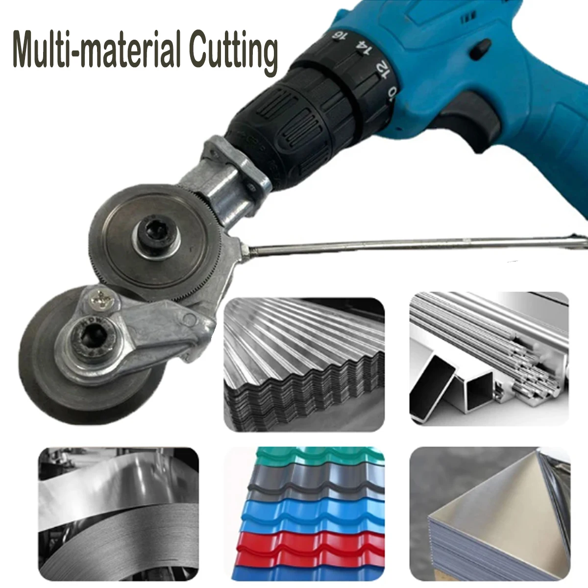 Electric-Drill-Plate-Cutter-Attachment-Metal-Double-Headed-Sheet ...