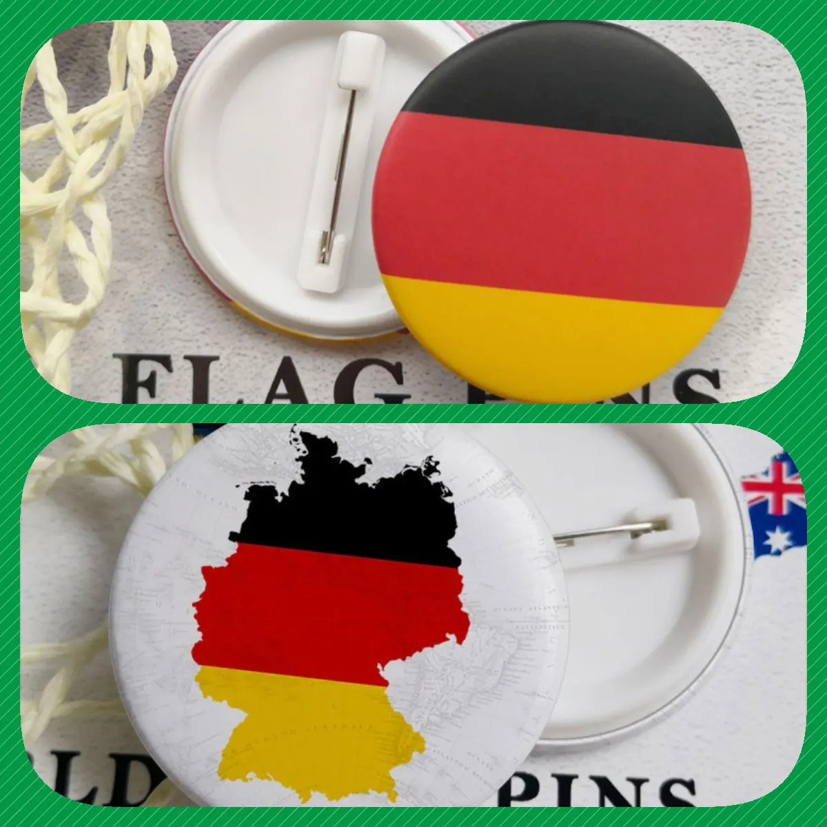 Germany Map Flag National Emblem National Flower Brooches Badges Lapel ...