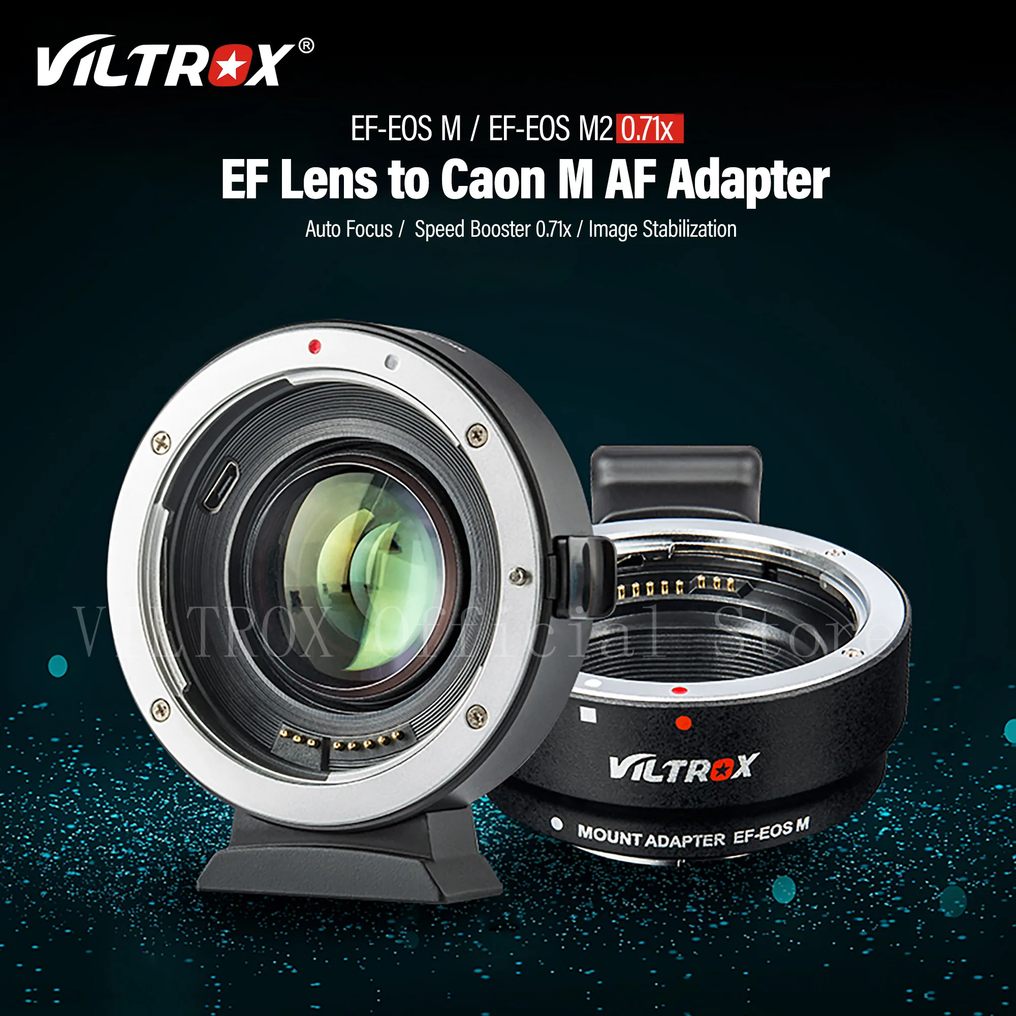 Viltrox EF EOS M2 캐논 EOS M 렌즈 어댑터 자동 초점 0.71x 초점 감속기 속도 부스터 Canon EF ~ M 카메라 M6 M200 M50 M5|렌즈 ...