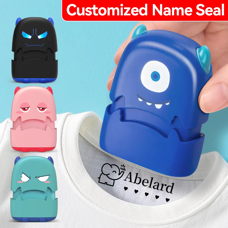 Custom Cartoon Baby Name Stamp Kit - Reusable for Cotton/Modal Clothes ...