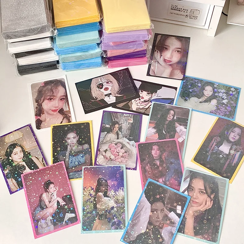 50-Pieces-pack-Laser-Star-Flash-Card-Film-Photo-Card-Holder-with-Double ...