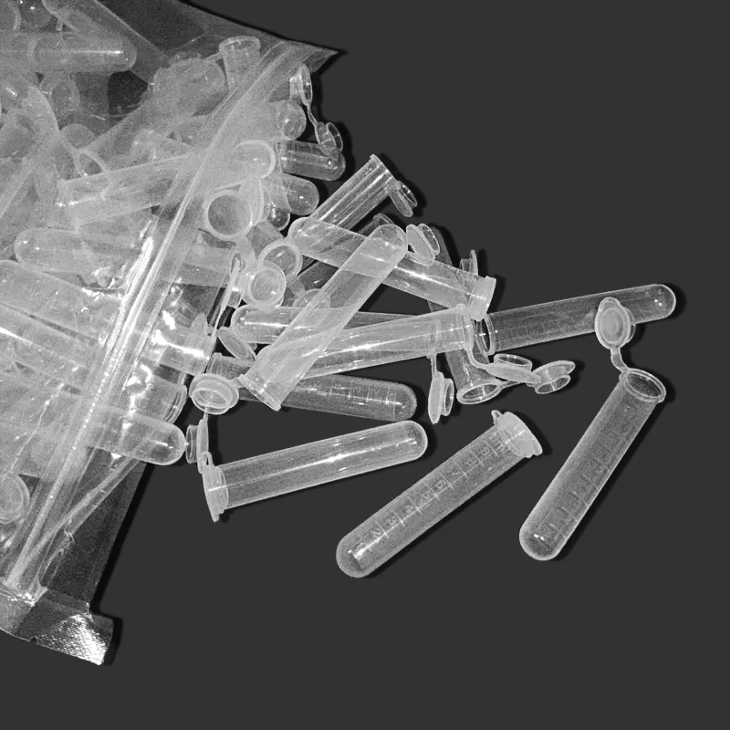 100pcs/bag 10ml Micro Plastic Test Tube Centrifuge Vial Snap Cap ...