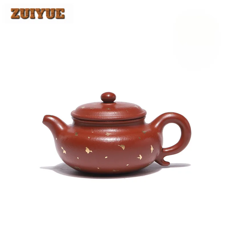 200ml-Antique-Yixing-Purple-Clay-Teapots-Handmade-Sprinkle-Gold-Pot-Raw ...