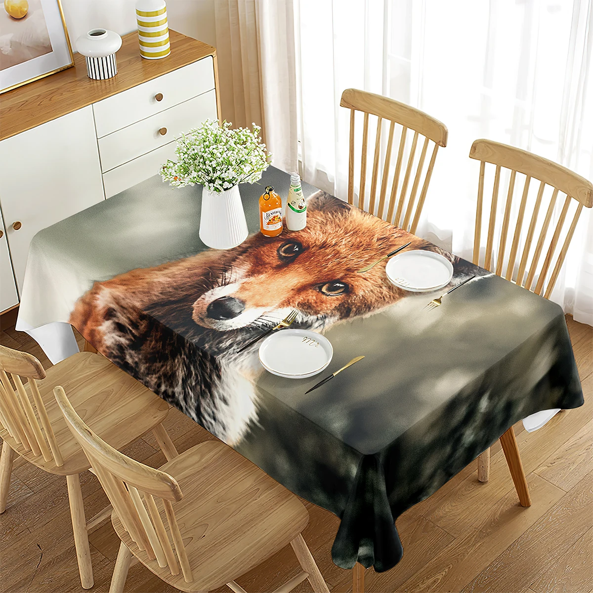 Mantel-de-zorro-Sly-Fox-con-tem-tica-de-animales-salvajes-decoraci-n ...