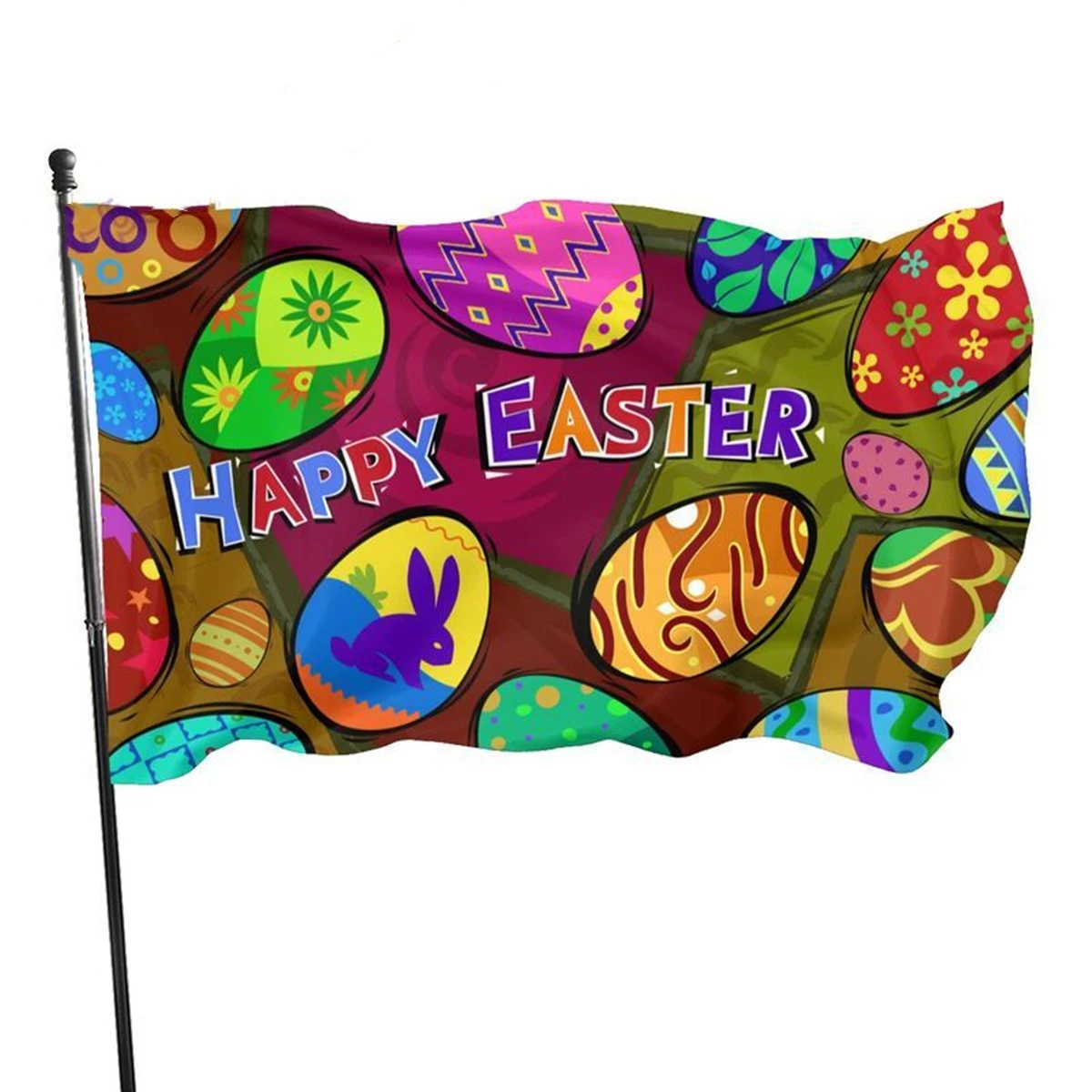 Happy Easter Flag Easter Eggs Outside Yard Party Club Indoor Outdoor ...