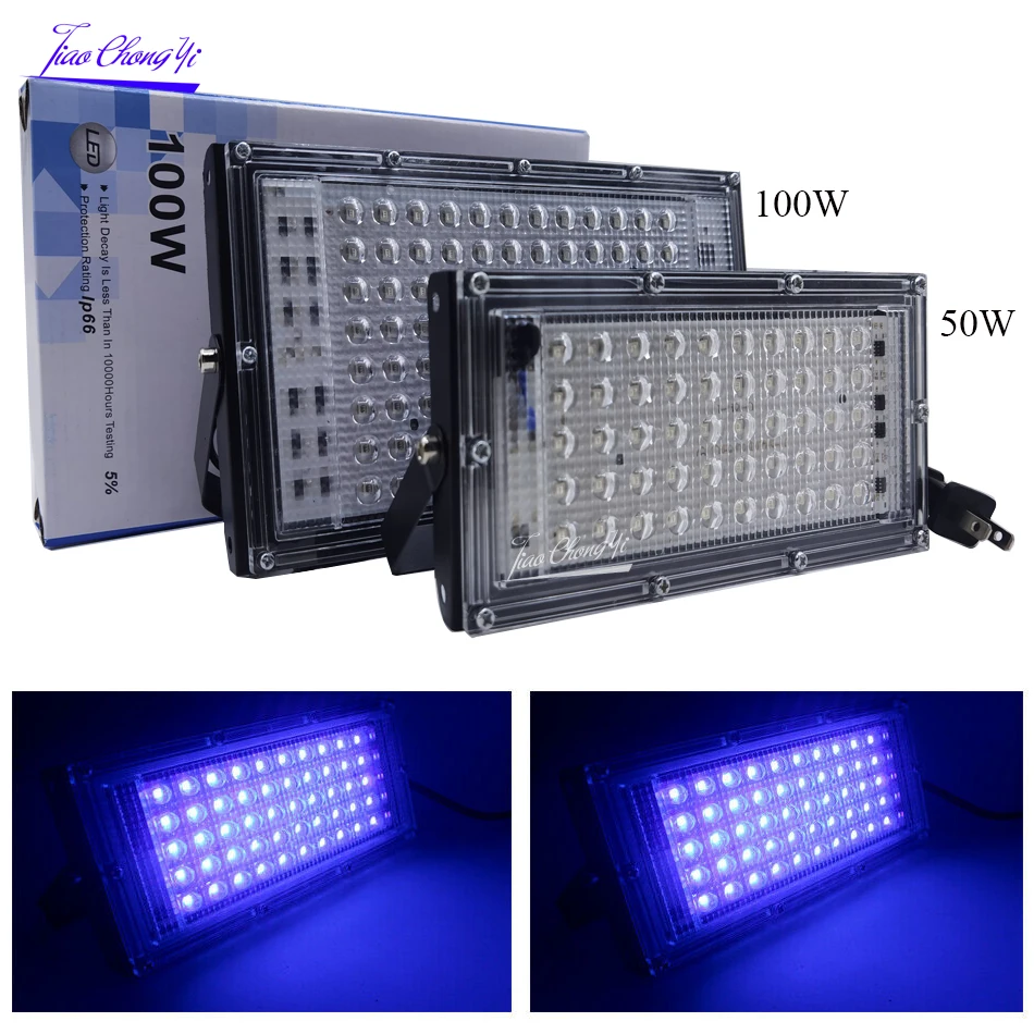 50W-100W-UV-Flood-Light-110V-220V-UV-Glue-Curing-Purple-Lamp ...