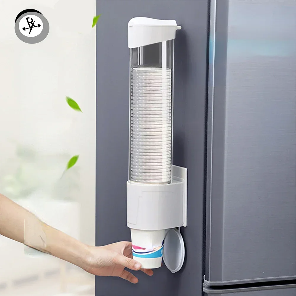 Disposable-Paper-Cup-Dispenser-Wall-mounted-Plastic-Water-Dispenser-Cup ...