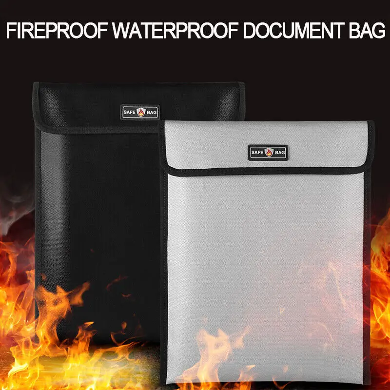Fireproof Waterproof Document Storage Box Bag 3 Tier Fire Resistant ...