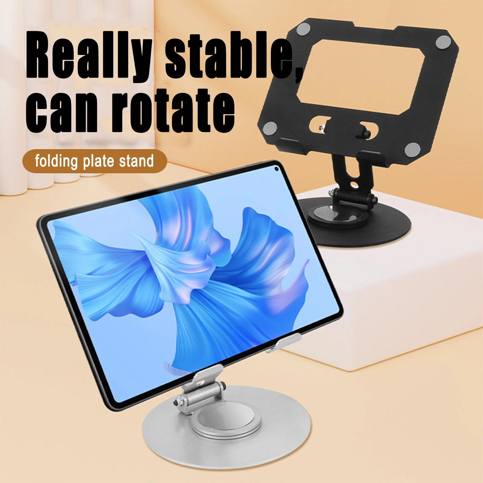 Tablet-Stand-Adjustable-Swivel-iPad-Stand-with-360-Rotating-Base-Alloy ...