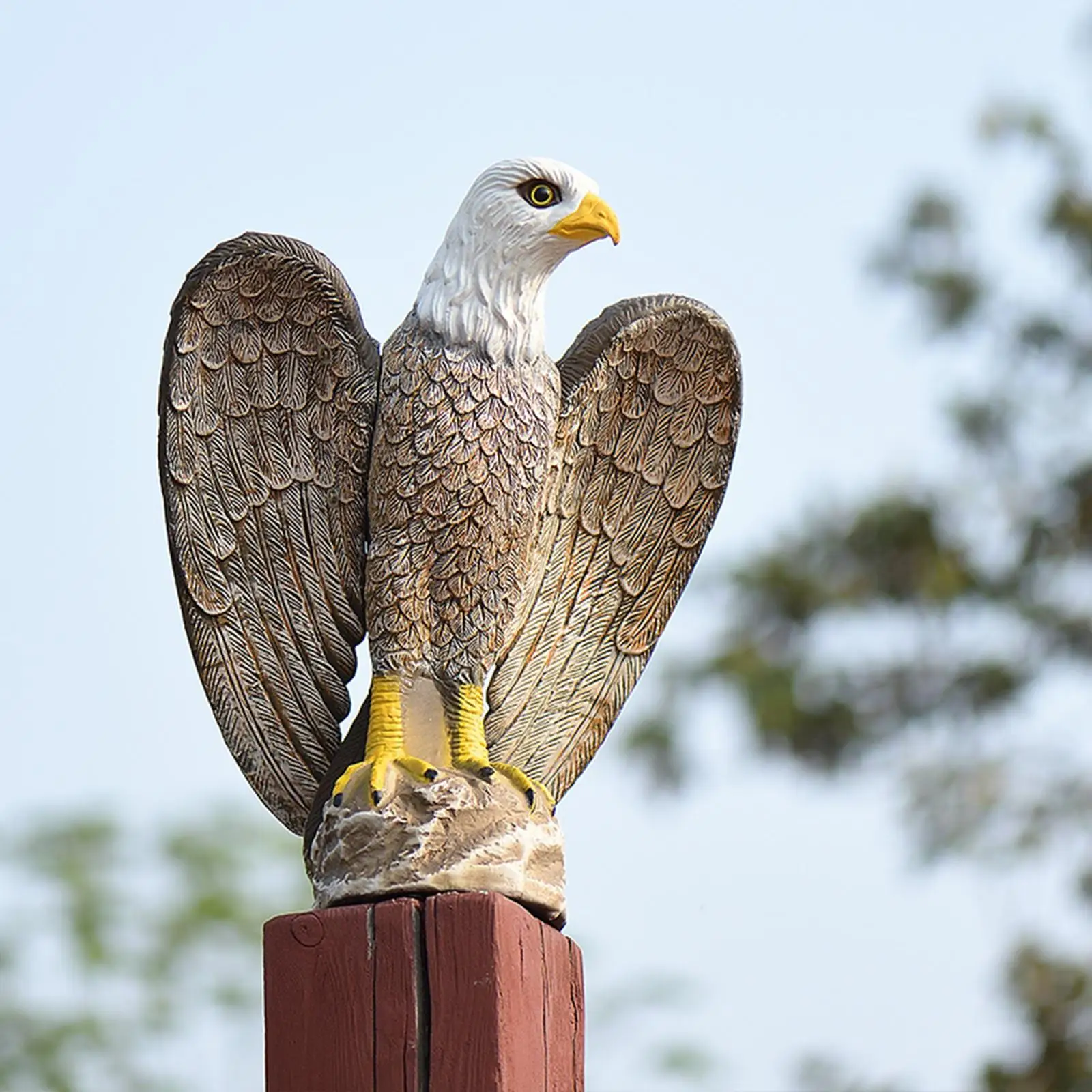 Eagle Decoy Bird Pigeon Deterrent Statue Yard Lawn Nature Enemy Pest ...