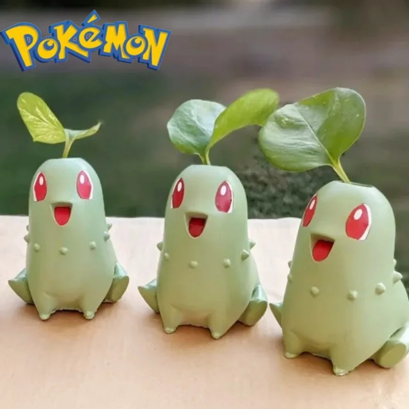Maceta-de-Pok-mon-Chikorita-Kawaii-maceta-creativa-estatua-de ...