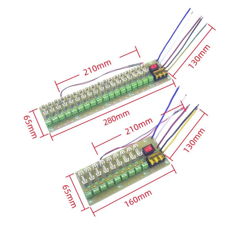 9CH 18CH DC Distribution Board 5V 12V 24V PCB Borad with 3A Fuses DC ...