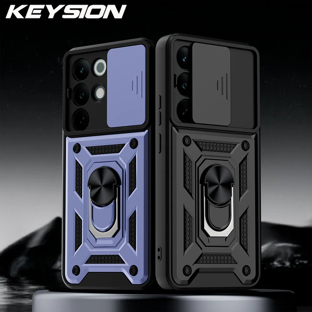 KEYSION Shockproof Armor Case for Realme C85 5G Slide Camera Lens ...