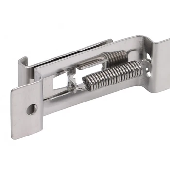 2 PCS Rectangular Car License Plate Spring Loaded Stainless Steel ...