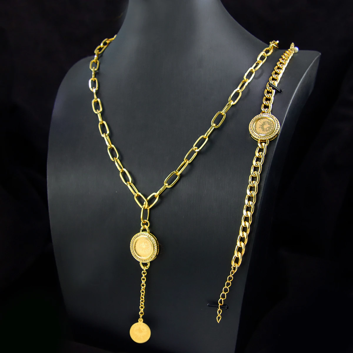 Turkish-Gold-Coin-Necklace-Set-21k-Gold-Plated-conjuntos-de-joyas-Dubai ...