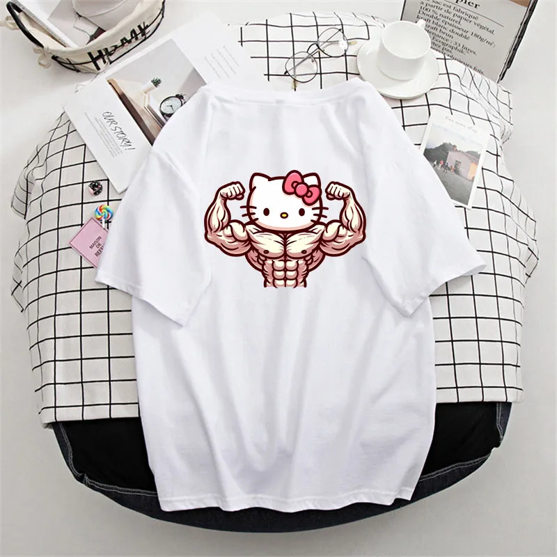 Muscle-Sanrioes-Women-T-shirt-Anime-HelloKittys-Cinnamorolls-Kuromis ...