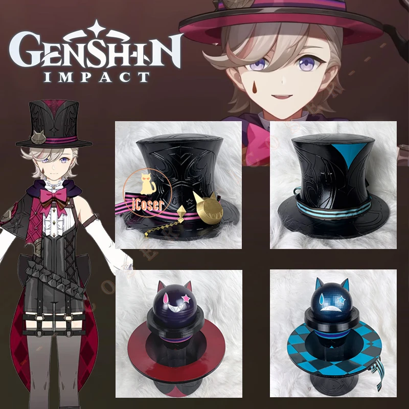 Genshin-Impact-Lyney-Lynette-Cosplay-Magic-Hat-Magician-Cat-Cap ...