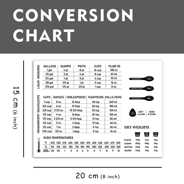 Cup Size Chart For Cooking