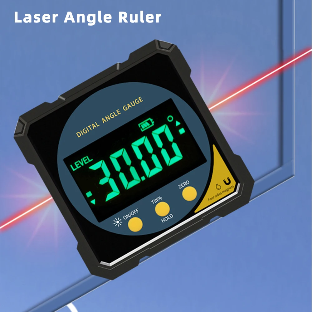 Laser-Digital-Protractor-Inclinometer-Rechargeable-Angle-Ruler ...