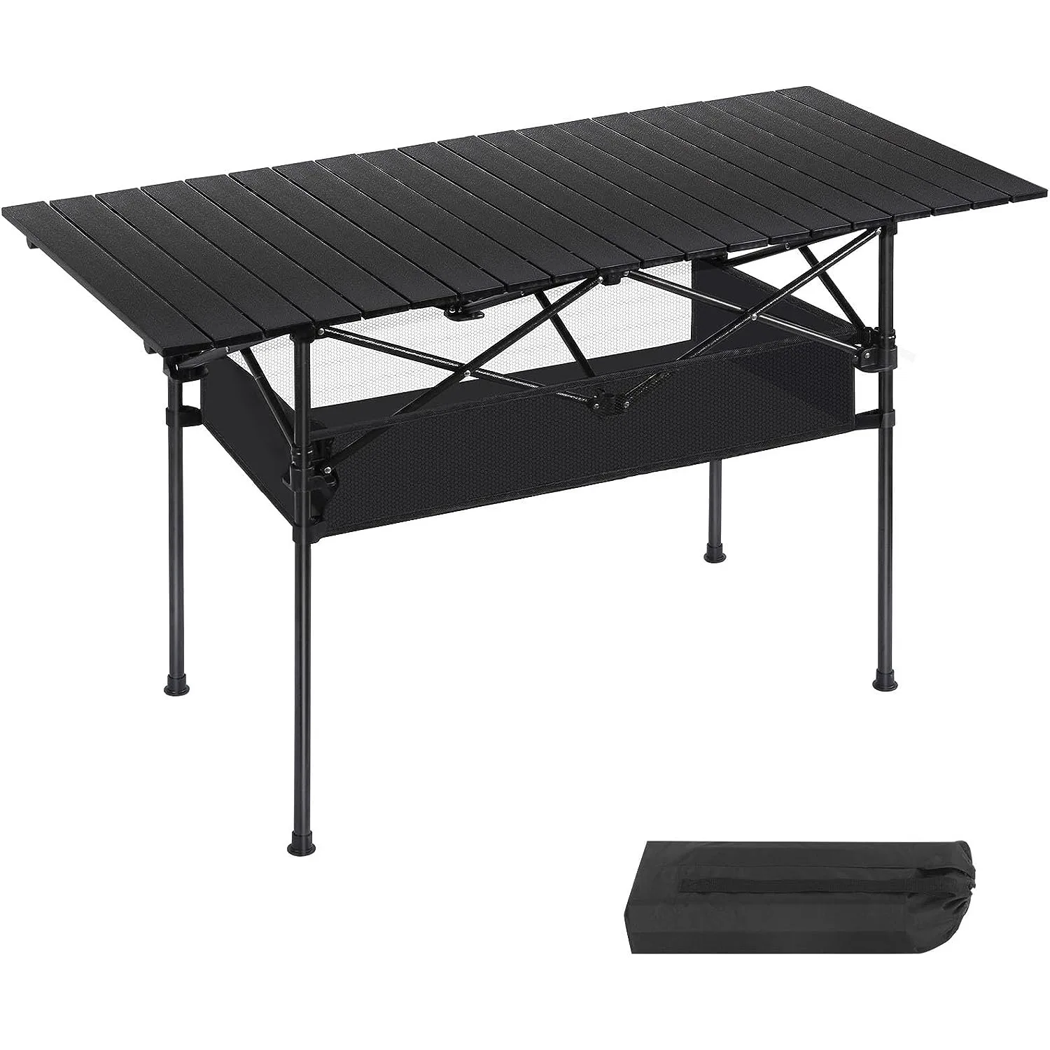 Camping-Table-Portable-Aluminum-Roll-up-Picnic-Backpacking-Table-with ...