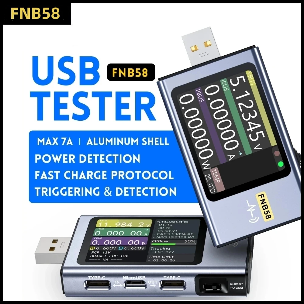 FNIRSI-FNB58-FNB48-USB-Tester-Voltmeter-Ammeter-TYPE-C-Fast-Charge ...