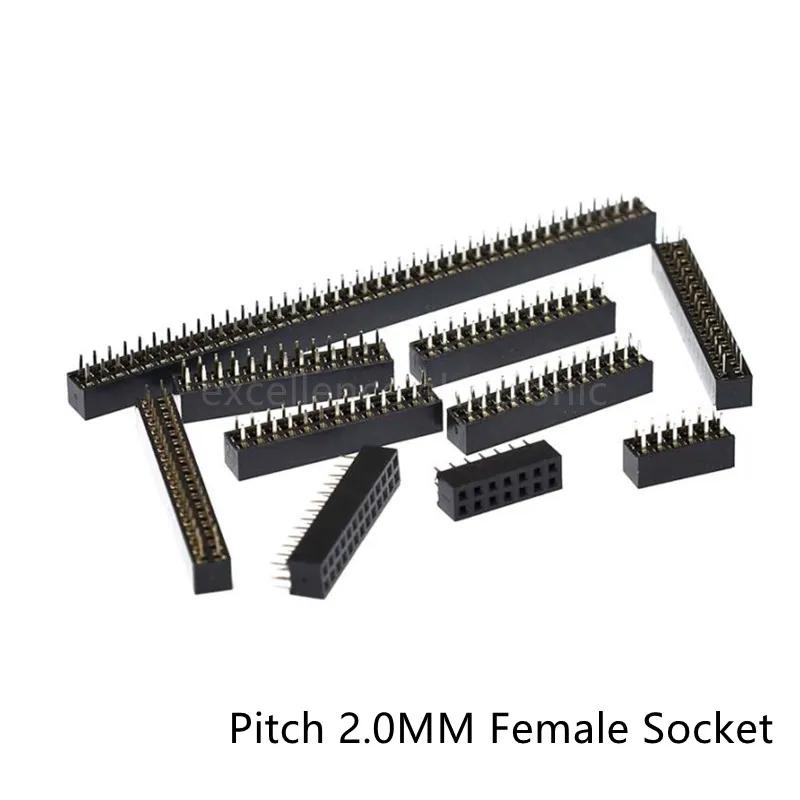 50pcs/Lot Pitch 2.0MM Female Socket Double Row Straight Plug Female Pin ...