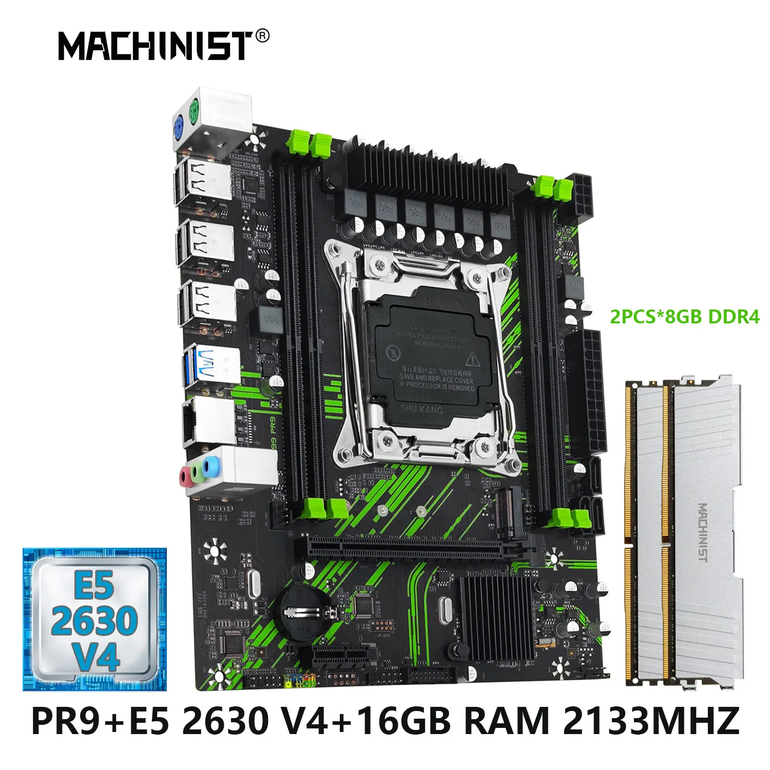 MACHINIST Conjunto de placa base X99 PR9, Xeon E5 2630 V4 CPU LGA 2011 ...