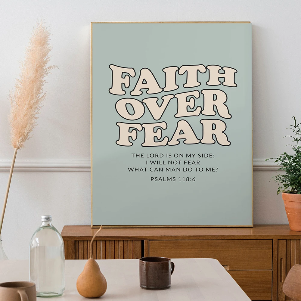 Bible-Verse-Faith-over-Fear-Poster-and-Prints-Retro-Christian-Quotes ...