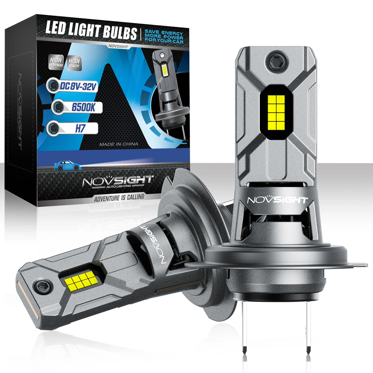 Novsight H7 Led Car Headlight Bulbs 60w 6500k White Car Lamps Mini Size ...