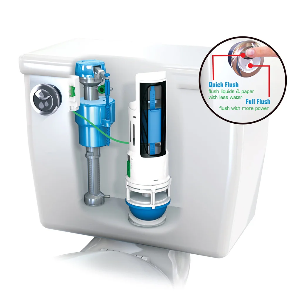 Dual Flush Valve Push Button for Toilet Cistern with Adjustable ...