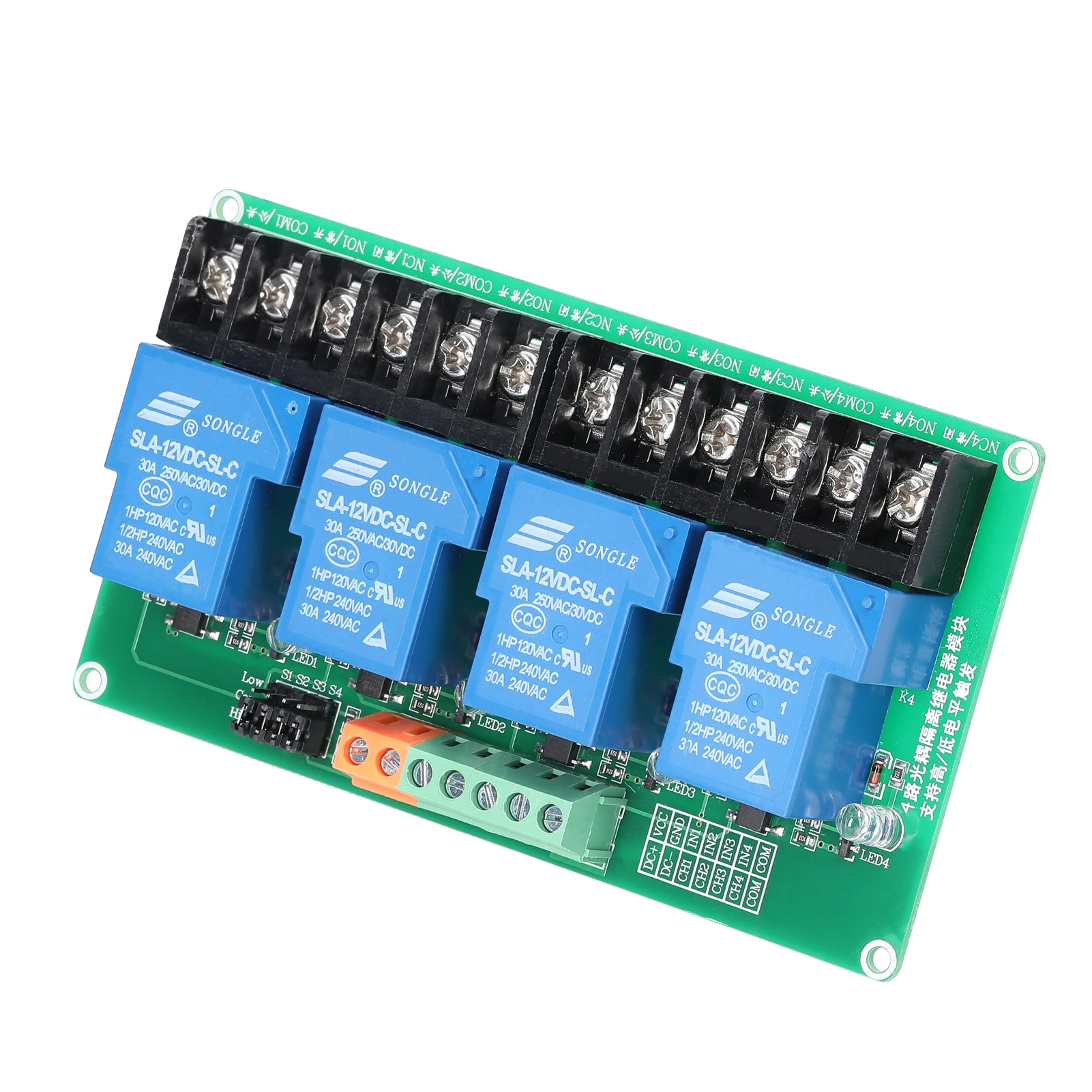 4-Channel-Relay-Module-30A-Load-Current-with-Optocoupler-Isolation ...